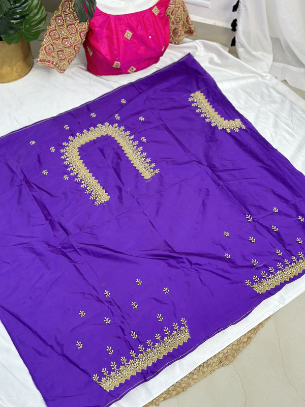 Violet Hand Work Blouse – Manya Clothing