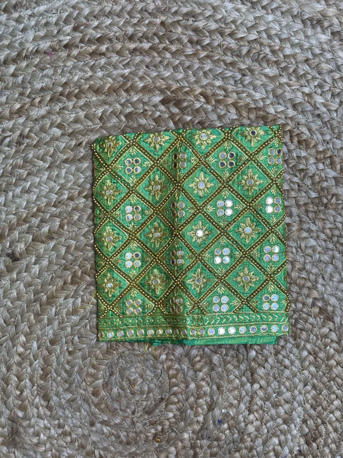 Light Green Machine Work Blouse – Manya Clothing