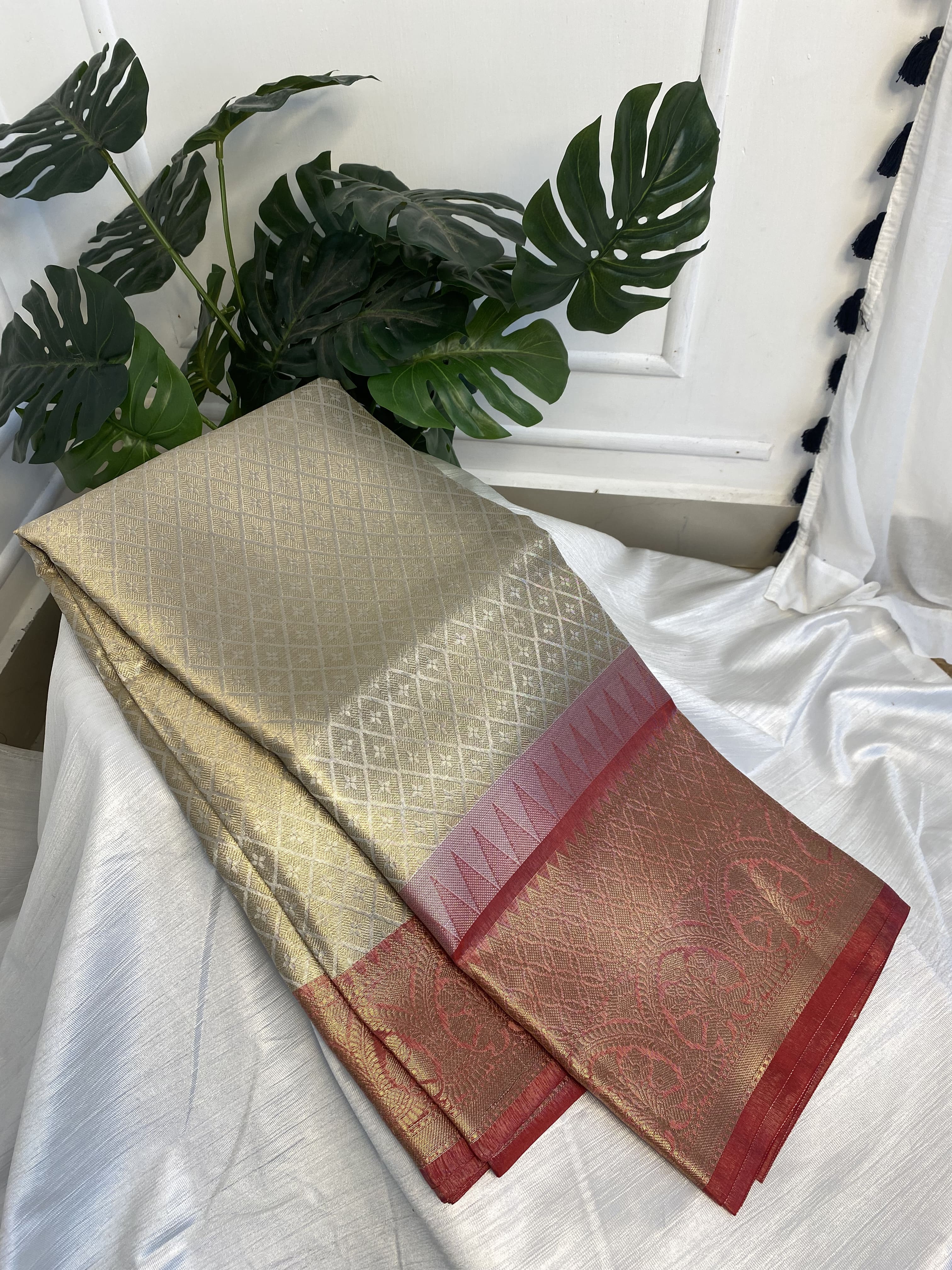 Silver Tissue Saree – Manya Clothing